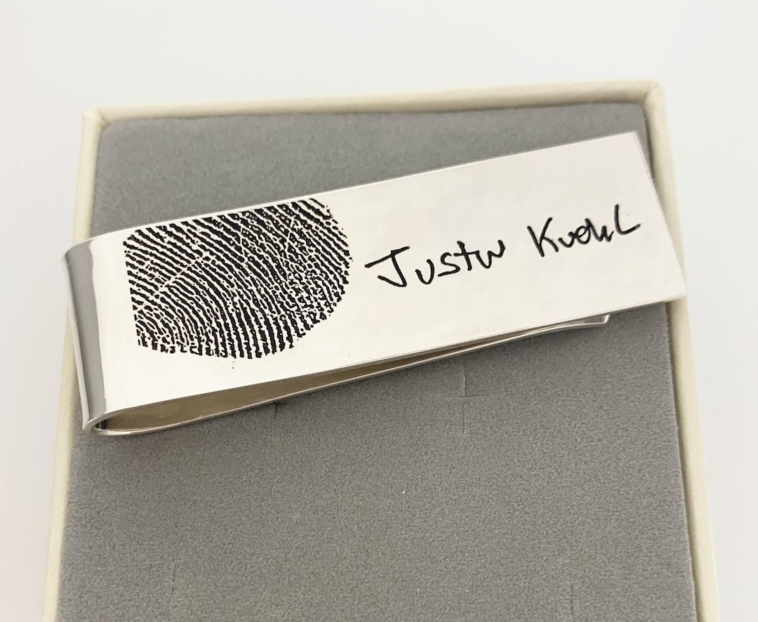 Custom Fingerprint Money Clip: Personalized Handwriting Engraved - Etsy