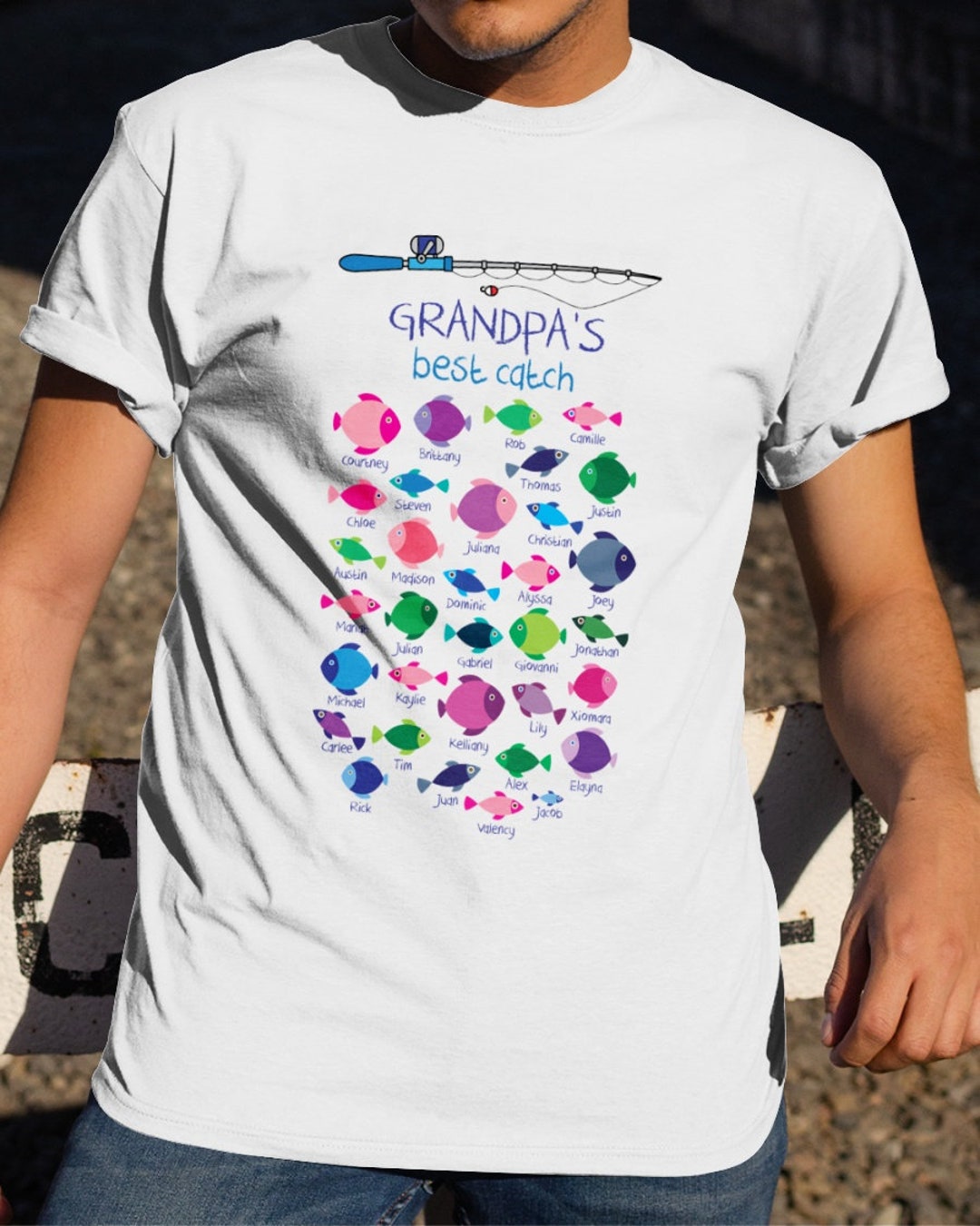 Grandpa's Best Catch Customized Tee/hoodie - Etsy