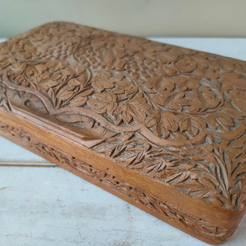 Carved Wood Box - Etsy