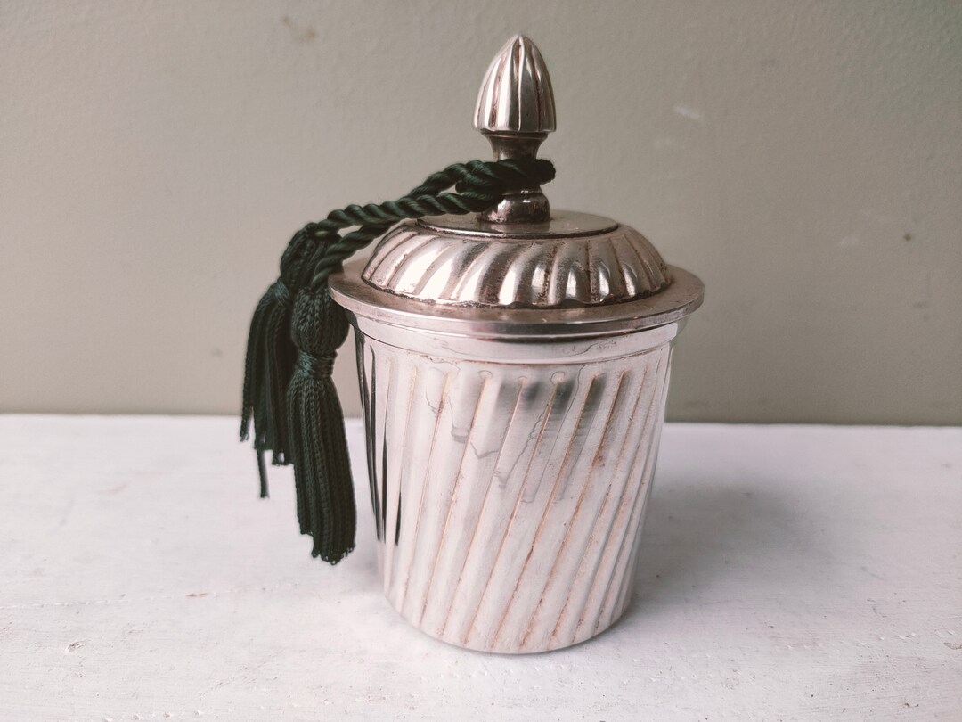 Beautiful Vintage Parks of London Silver Plated Lidded Candle Jar ...