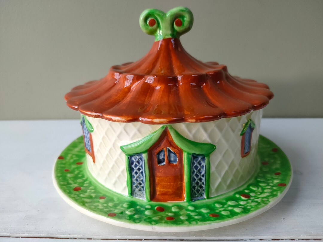Stylish Vintage Morley Fox and Co Butter/cheese Dish With Lid in Pagoda ...