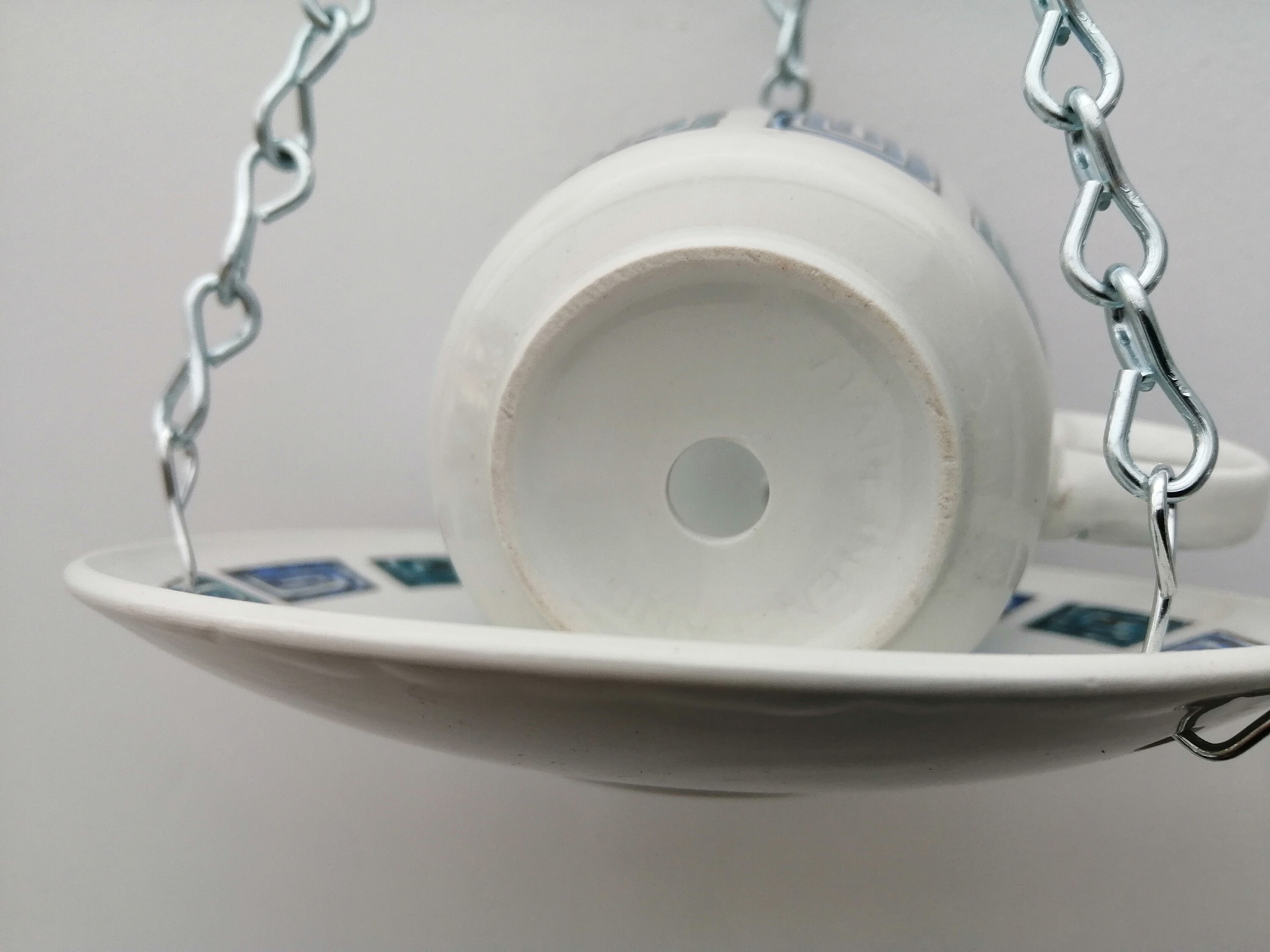 Funky ceramic indoor or outdoor tea cup hanging | Etsy