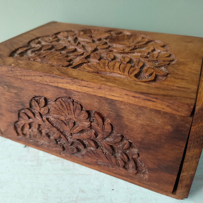 Wooden Chip Carved Boxes - Etsy UK