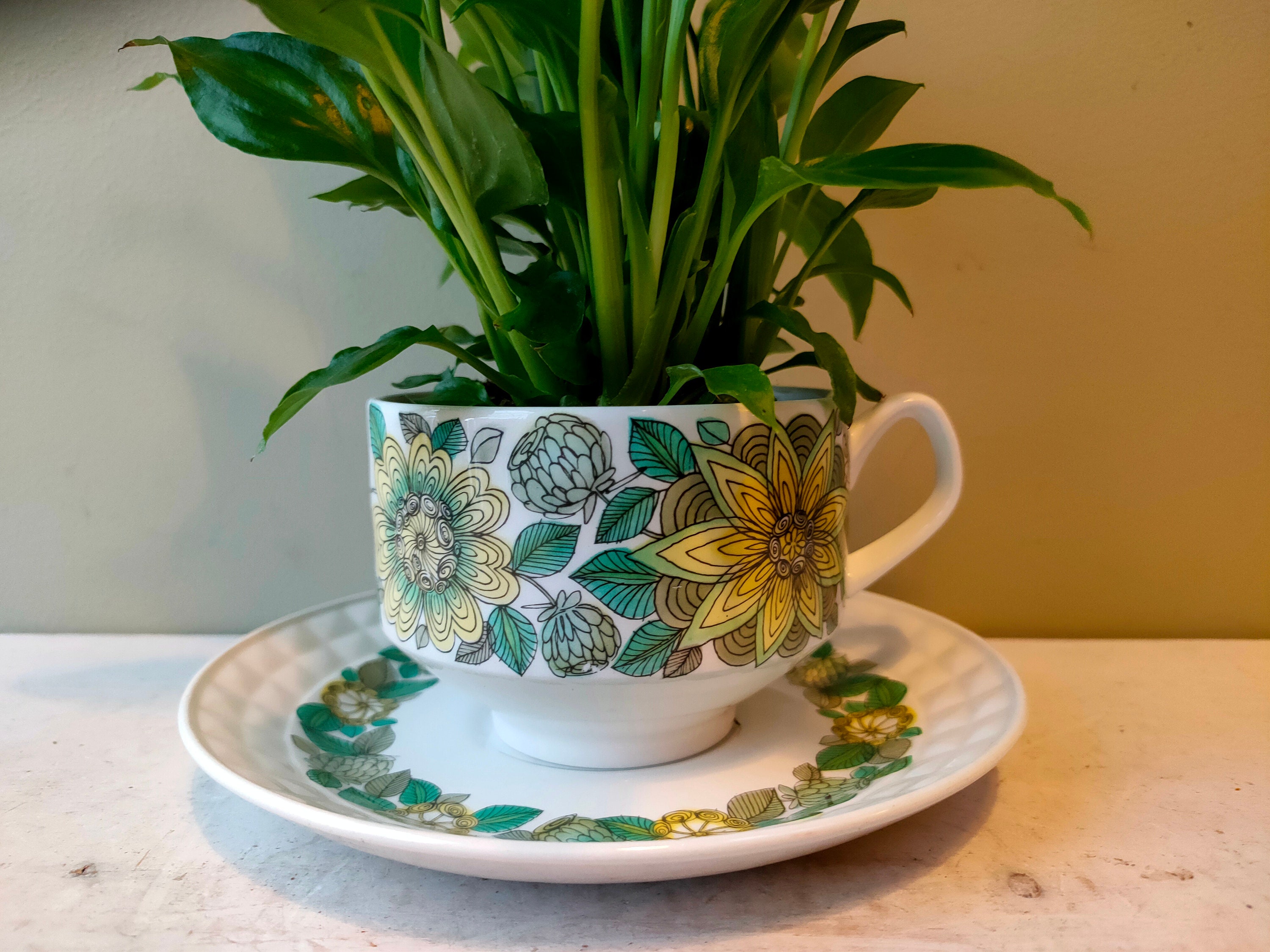 Lovely Ceramic Indoor or Outdoor Tea Cup Planter. Made From - Etsy