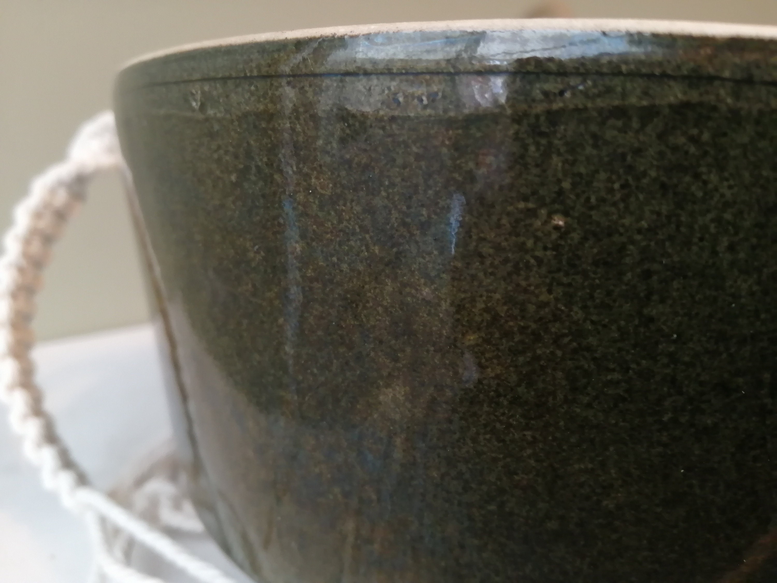 Beautiful Macrame and Vintage Ceramic Hanging Basket/planter. Made ...