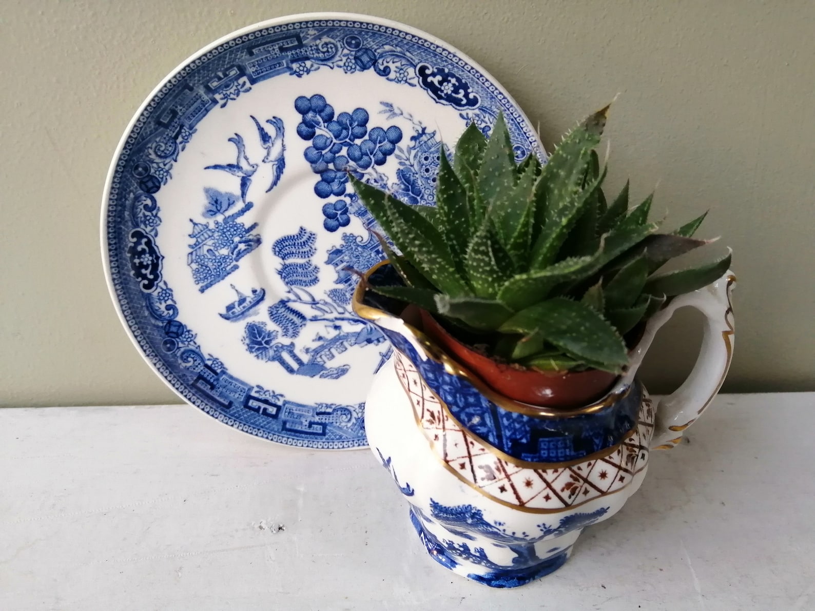 Lovely Ceramic Indoor or Outdoor Willow Pattern Planter. Made From ...