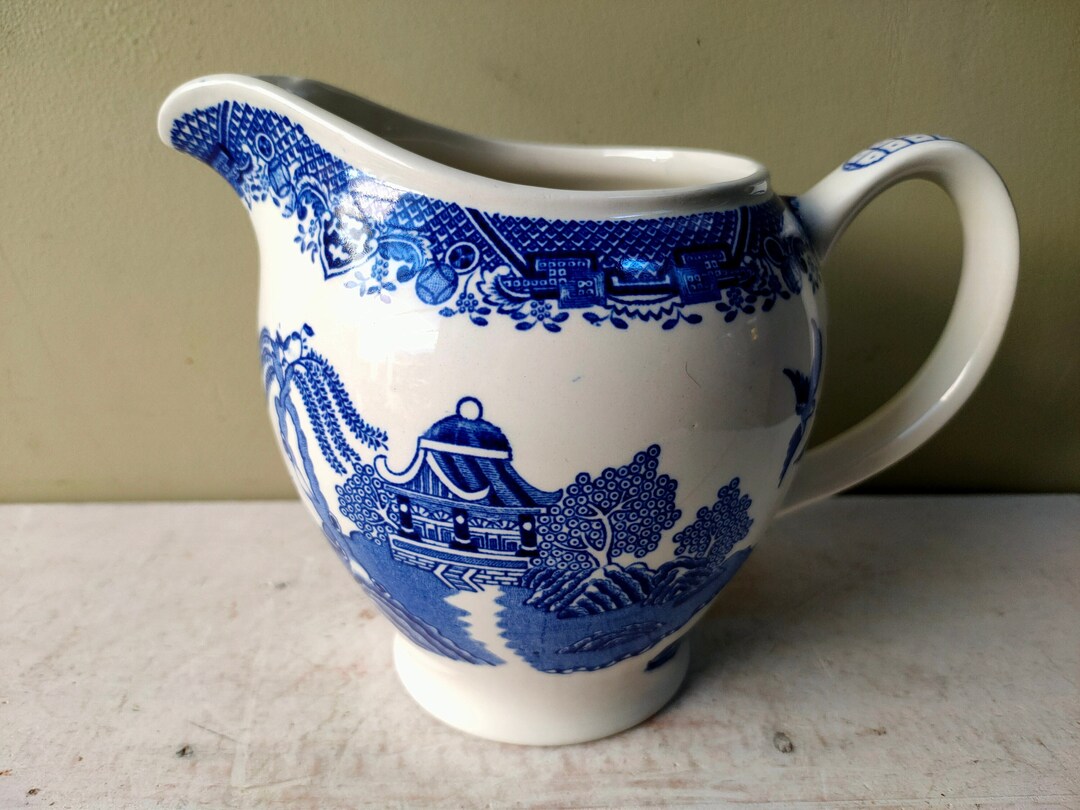 Lovely 5 1/2" Water Pitcher/milk Jug in "willow" Pattern by Woods and ...