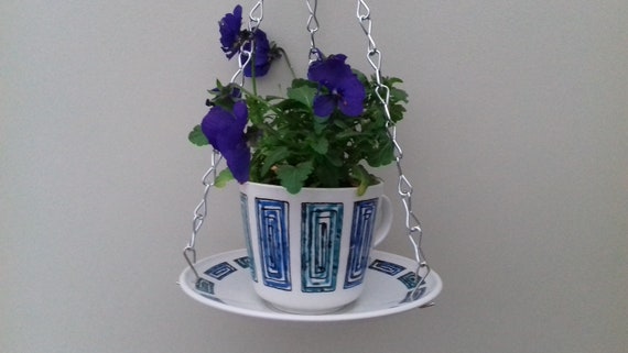 Funky Ceramic Indoor or Outdoor Tea Cup Hanging - Etsy