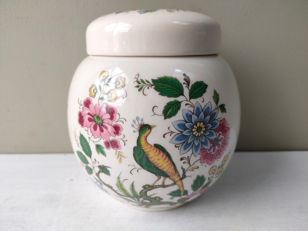 Gorgeous Vintage Sadler Lidded Ginger Jar With Chinese Chinoiserie Bird ...