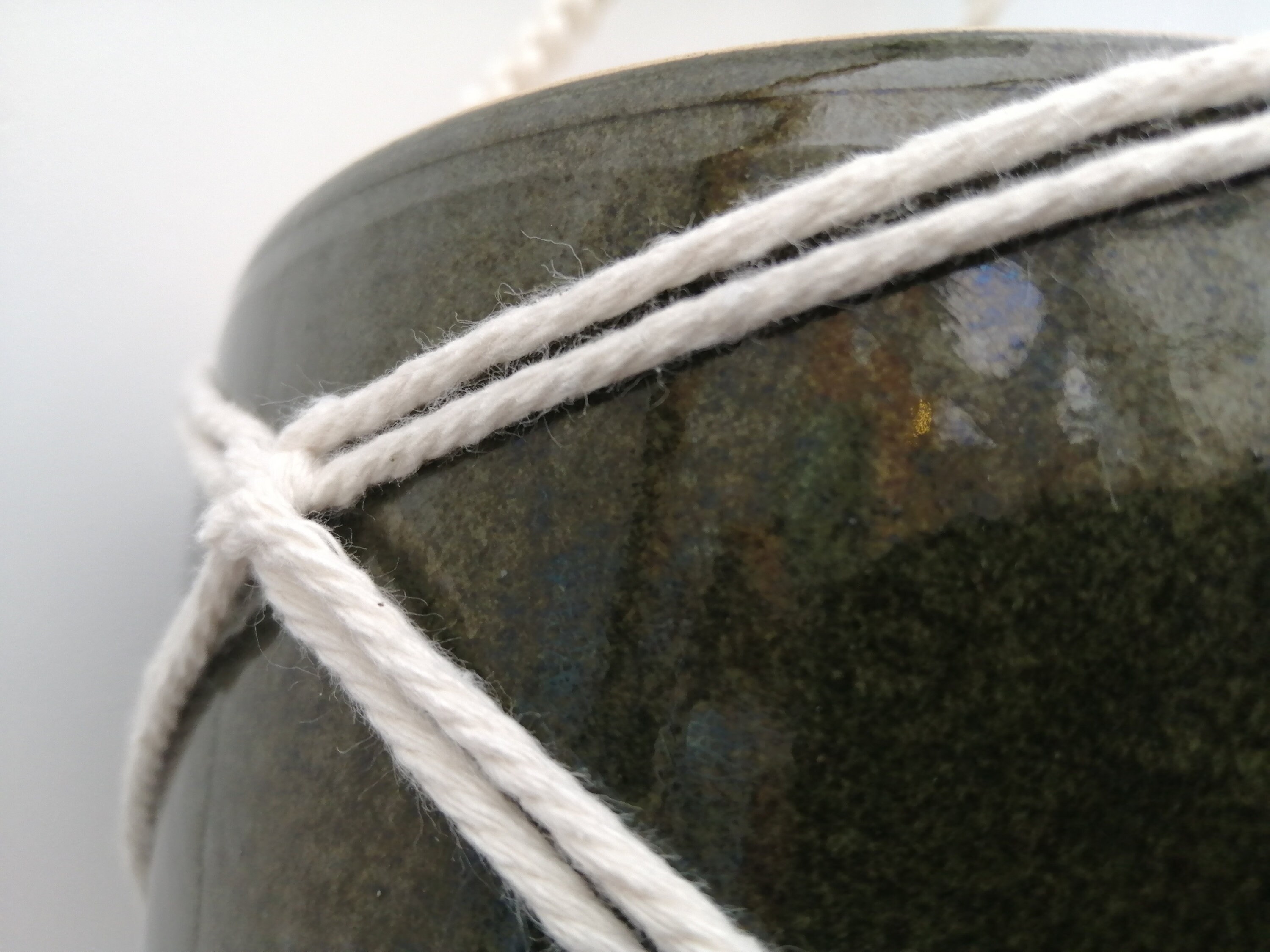 Beautiful Macrame and Vintage Ceramic Hanging Basket/planter. Made ...