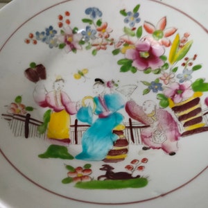 Gorgeous Set of 3 Antique 5 1/2" Saucers/dishes in Brightly Clobbered ...