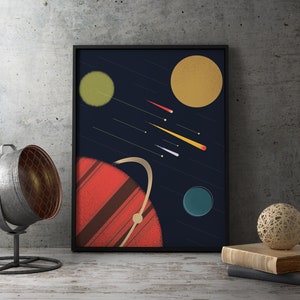 Space Poster Vintage, Space Wall Art, Space Poster, Outer Space Print ...