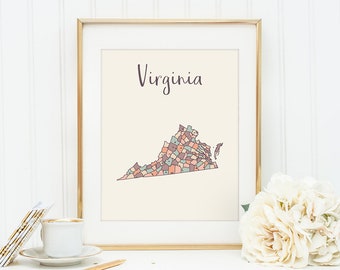 Virginia state | Etsy