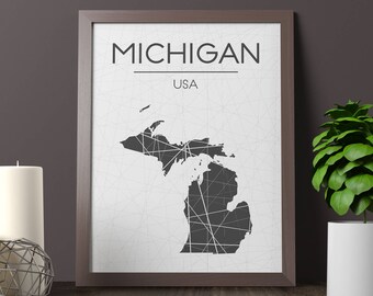 Michigan poster | Etsy