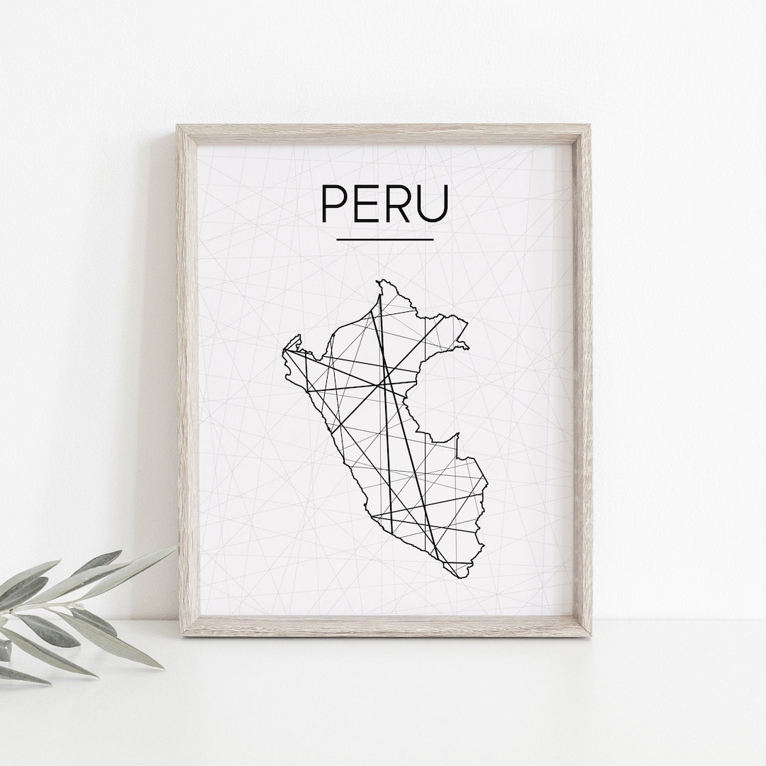 Peru Map, Peru Poster, Peru Wall Art, Peru Map Print Wall Art, Peru ...