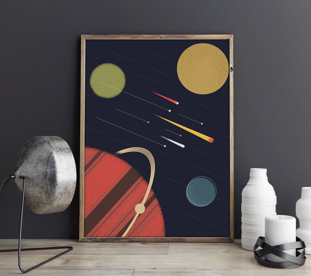 Space Poster, Space Print, Space Art, Space Wall Art, Vintage Space ...