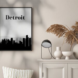 Detroit Wall Art Print, Detroit Art, Detroit Skyline, Detroit Print ...