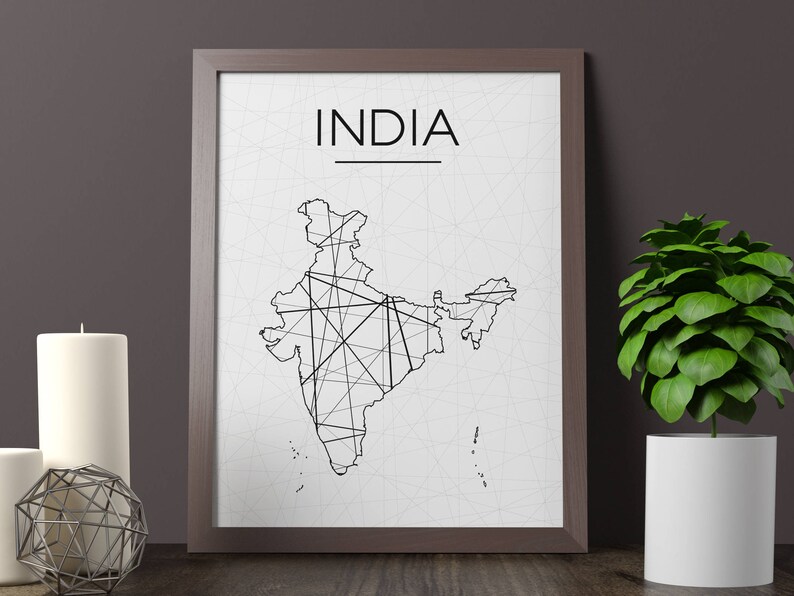 India Map India Wall Art India Art India Poster India Room - Etsy