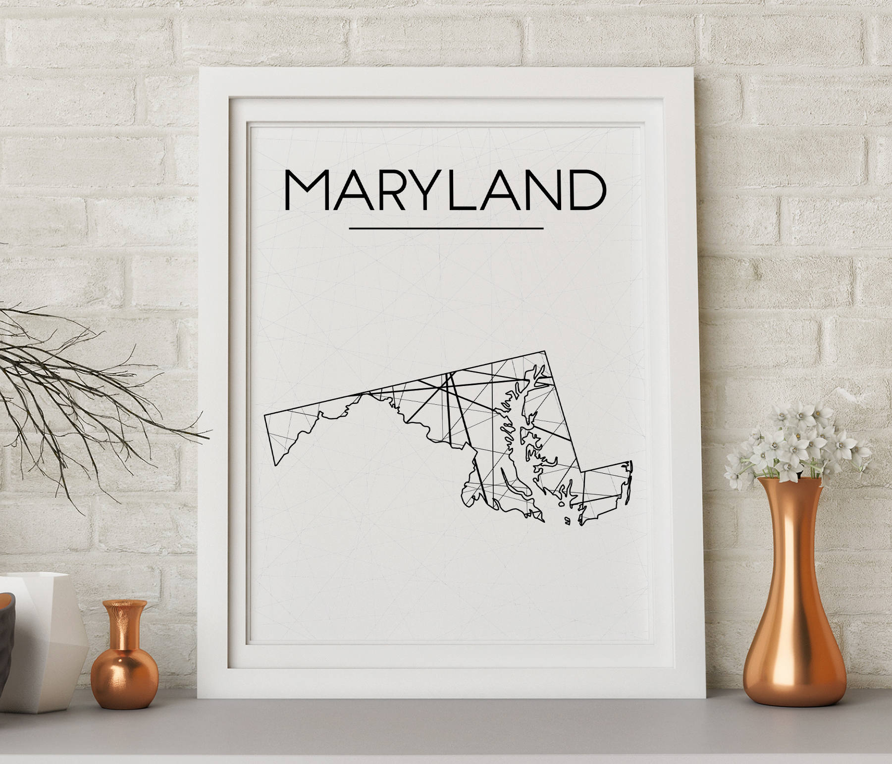 Maryland Art, Maryland Print, Maryland Map Print, Baltimore Print ...