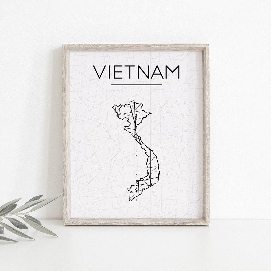 Vietnam Map, Vietnam Poster, Vietnam Wall Art, Vietnam Map Print Wall ...