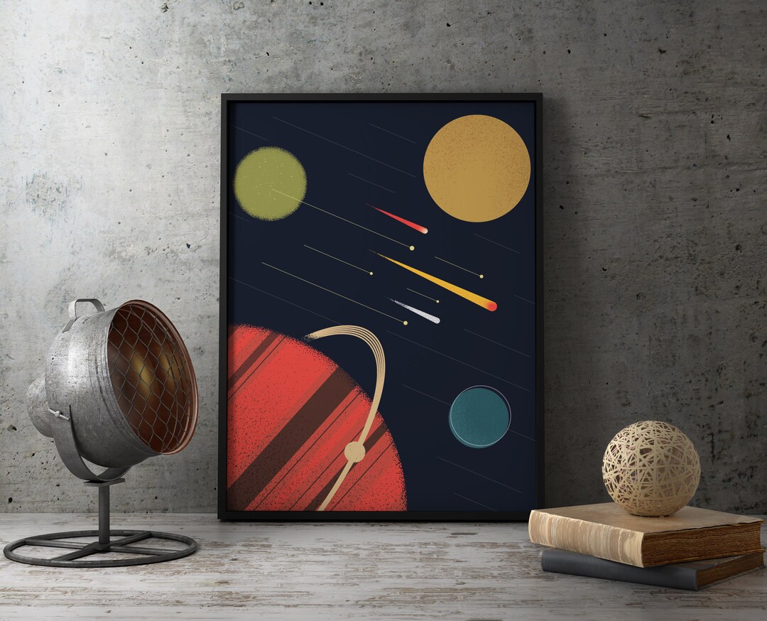Space Poster Vintage, Space Wall Art, Space Poster, Outer Space Print ...