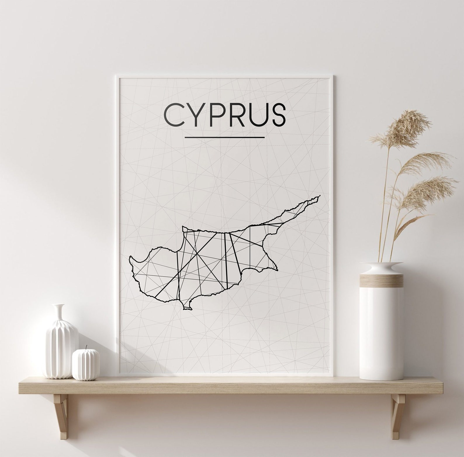 Cyprus Map, Cyprus Wall Art, Cyprus Art, Cyprus Poster, Cyprus Room ...