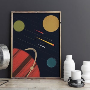 Space Poster Vintage, Space Wall Art, Space Poster, Outer Space Print ...