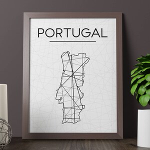 Portugal Map Portugal Wall Art Portugal Art Portugal - Etsy