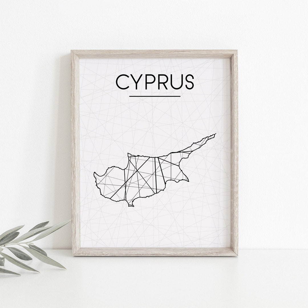 Cyprus Map, Cyprus Poster, Cyprus Wall Art, Cyprus Map Print Wall Art ...