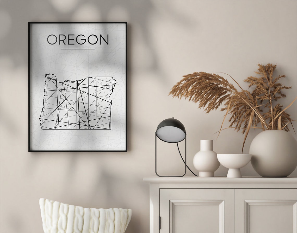 Oregon Map Oregon Wall Art Oregon Art Oregon Poster Oregon | Etsy
