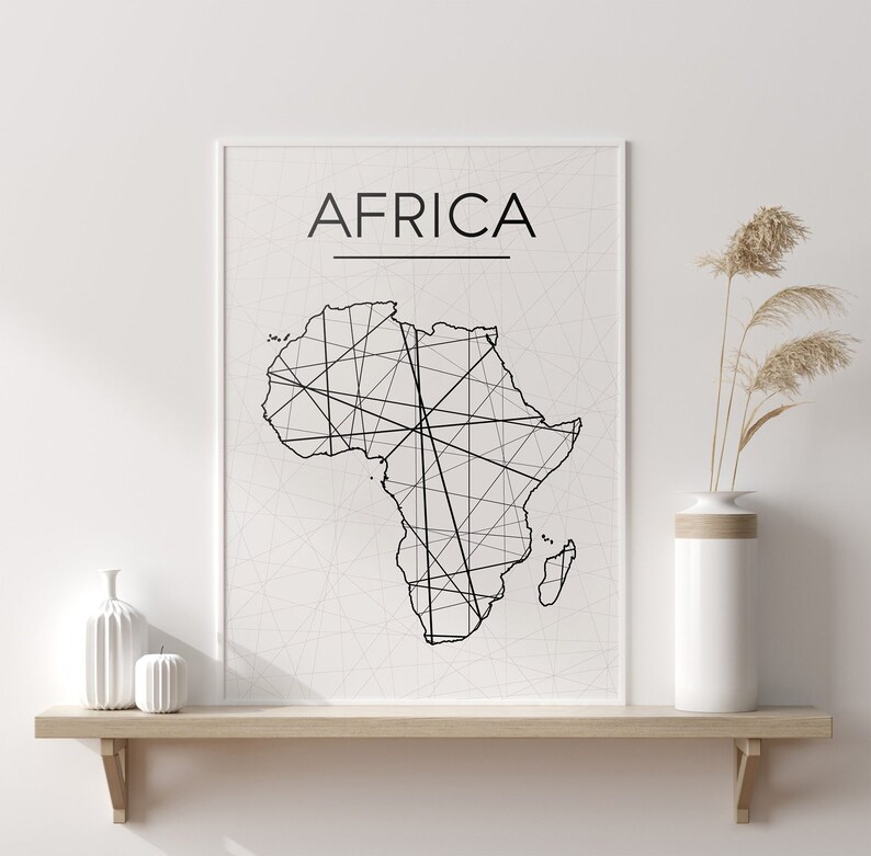 Africa Map Africa Wall Art Africa Art Africa Poster Africa | Etsy