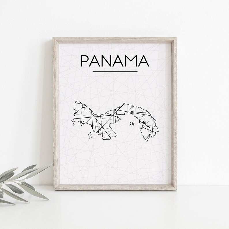 Mapa de Panamá Cartel de Panamá Arte de la pared de Panamá - Etsy México