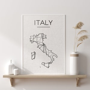 Italy Map, Italy Wall Art, Italy Art, Italy Poster, Italy Map Art ...