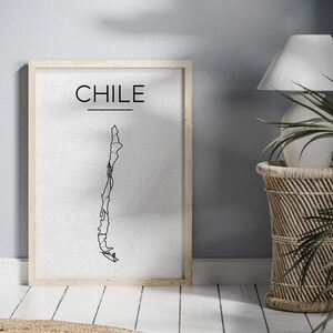 Chile Map, Chile Wall Art, Chile Art, Chile Poster, Chile Room Decor ...