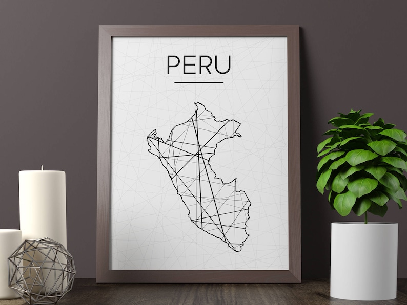 Peru Map, Peru Wall Art, Peru Art, Peru Print, Peru Poster, Peru Room ...