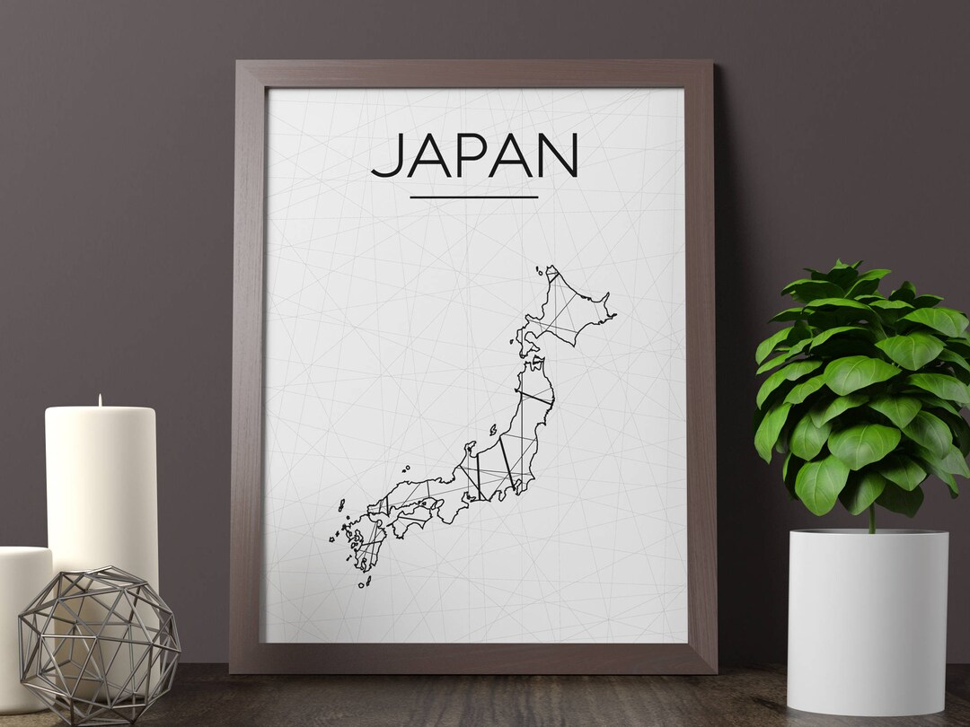 Japan Map, Japan Wall Art, Japan Art, Japan Poster, Japan Room Decor ...
