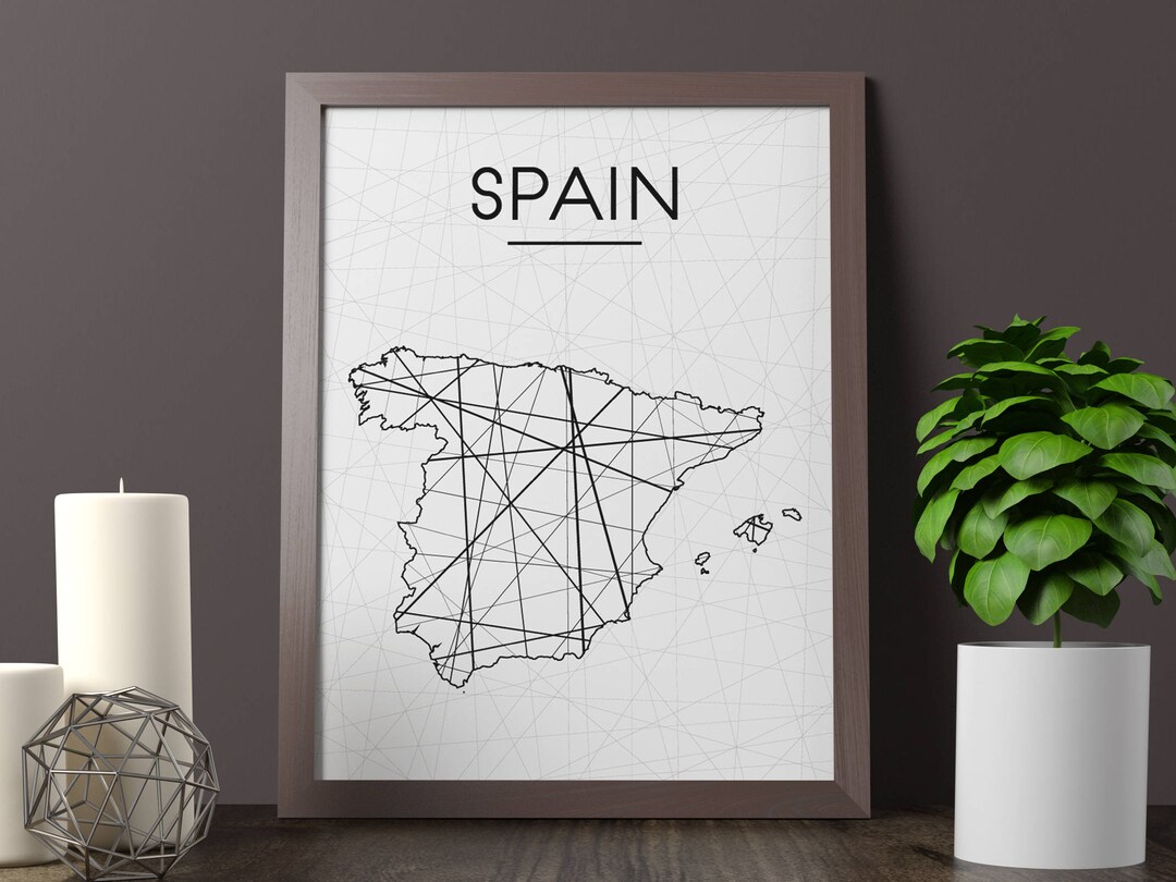 Spain Map, Spain Wall Art, Spain Art, Spain Printable, Spain Poster ...