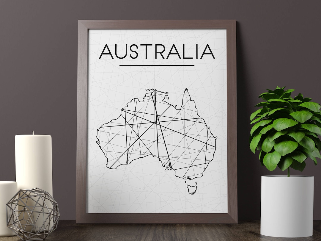 Australia Map, Australia Wall Art, Australia Art, Australia Poster ...