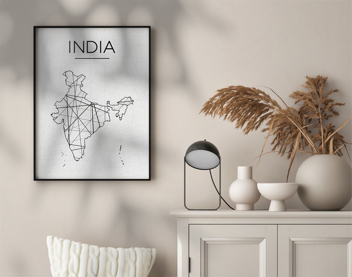 India Map India Wall Art India Art India Poster India Room | Etsy