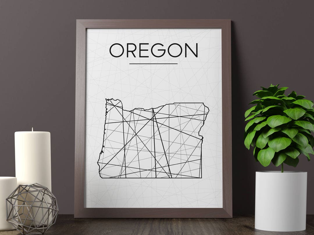 Oregon Map, Oregon Wall Art, Oregon Art, Oregon Poster, Oregon Room ...