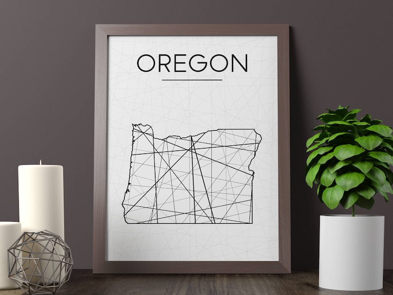 Oregon Map Oregon Wall Art Oregon Art Oregon Poster Oregon | Etsy