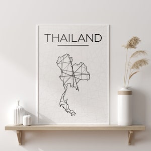 Thailand Map, Thailand Wall Art, Thailand Art, Thailand Poster, Room ...