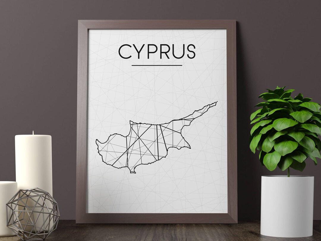 Cyprus Map, Cyprus Wall Art, Cyprus Art, Cyprus Poster, Cyprus Room ...