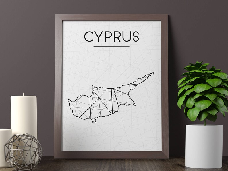 Cyprus Map, Cyprus Wall Art, Cyprus Art, Cyprus Poster, Cyprus Room ...