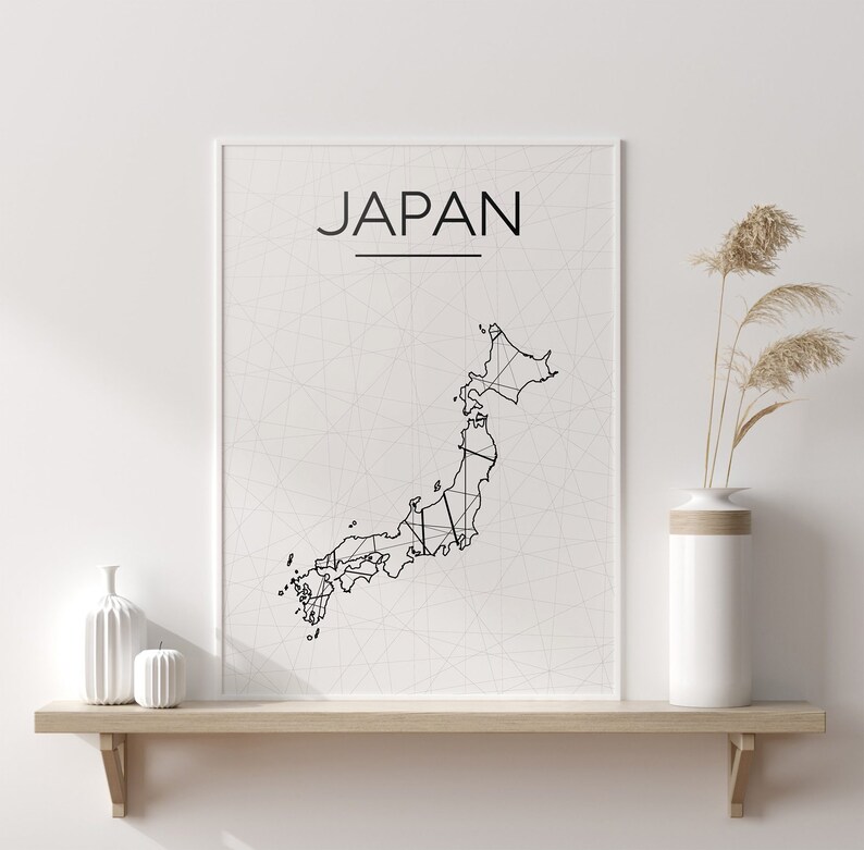 Japan Map Japan Wall Art Japan Art Japan Poster Japan Room - Etsy