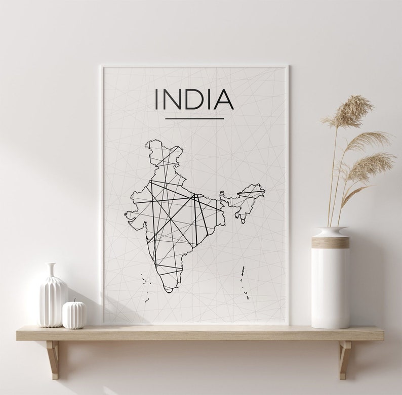 India Map India Wall Art India Art India Poster India Room | Etsy