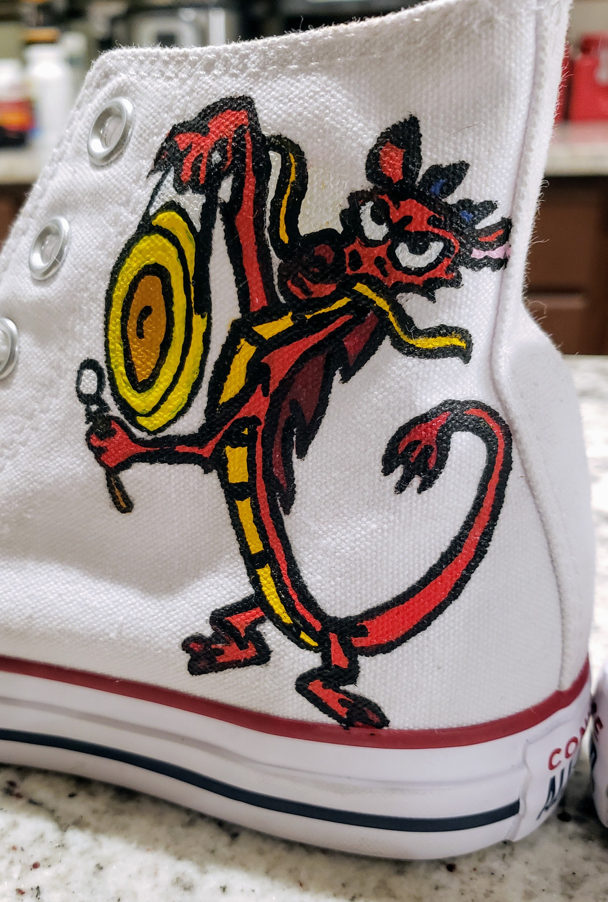 Custom Mulan and Mushu disney Cartoon Converse Hand Painted High Tops ...