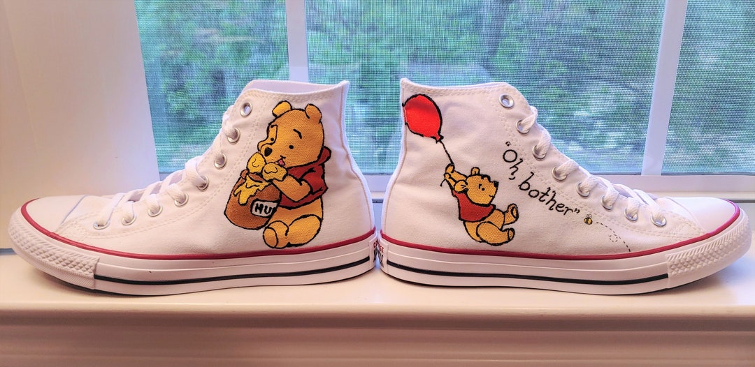 Hand Painted Winnie the Pooh Converse Custom Shoes (men's Sizes) - Etsy