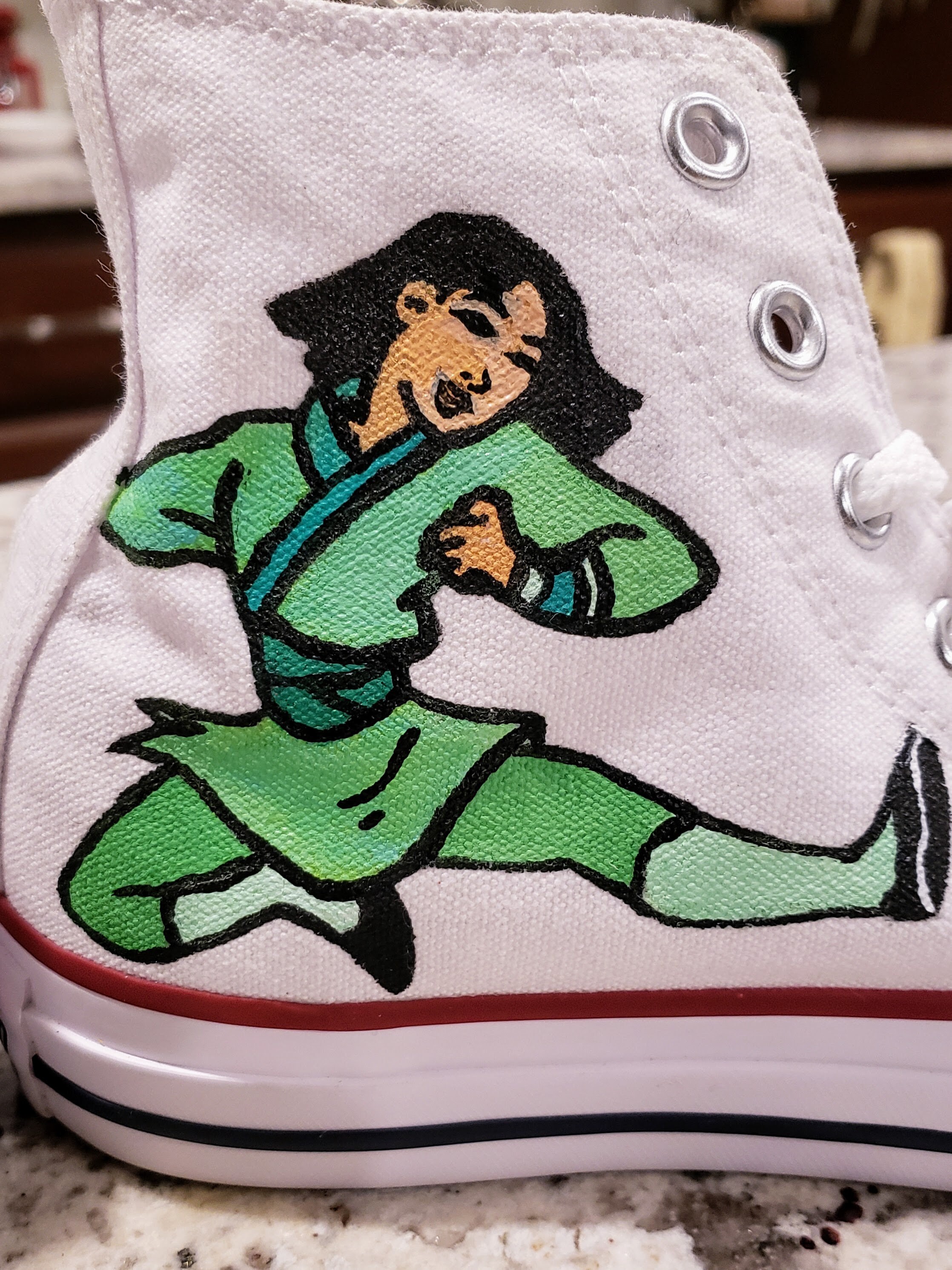 Custom Mulan and Mushu disney Cartoon Converse Hand Painted High Tops ...