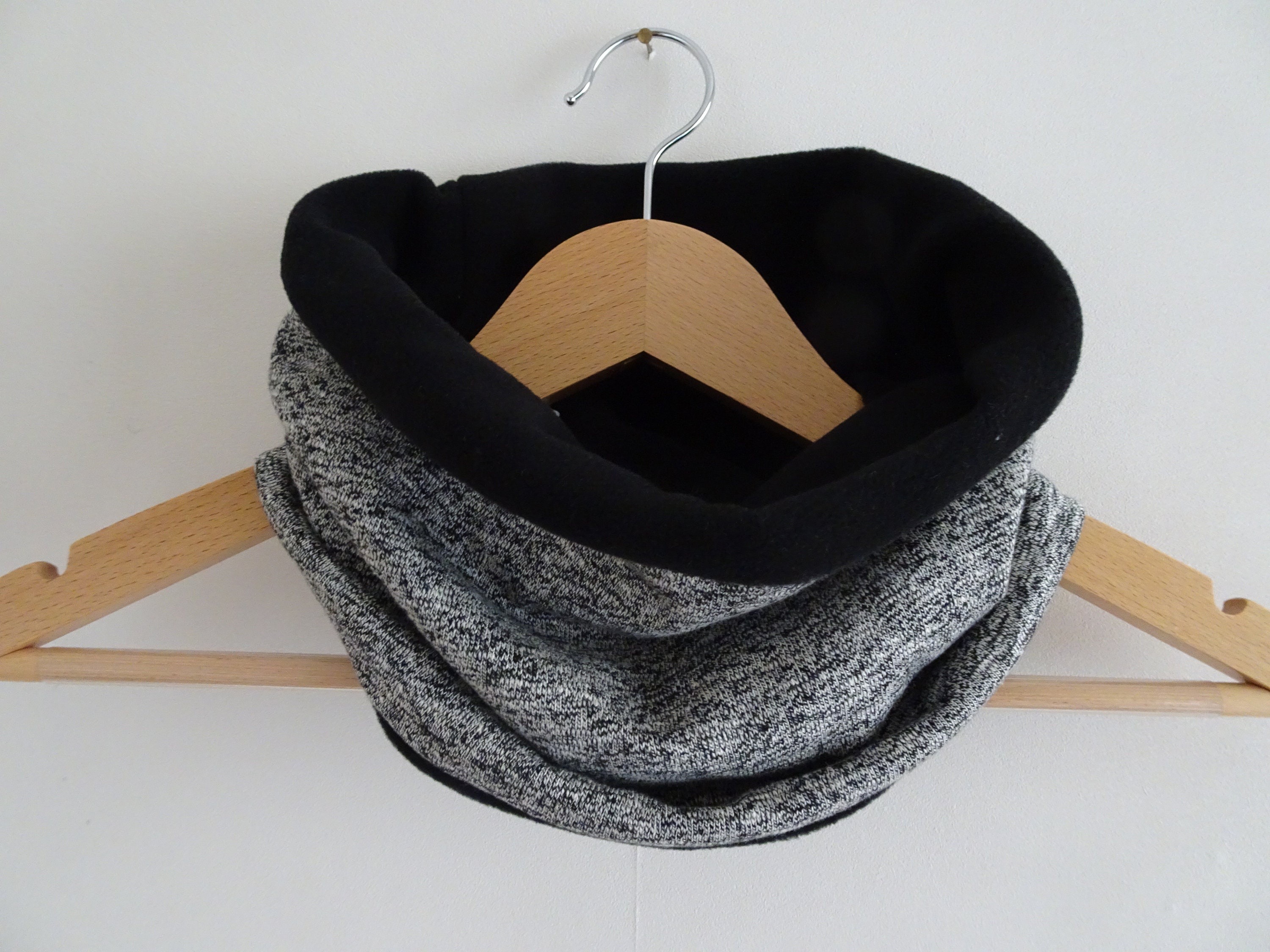 Snood Neck Warmer for Men Gray Heather Black - Etsy
